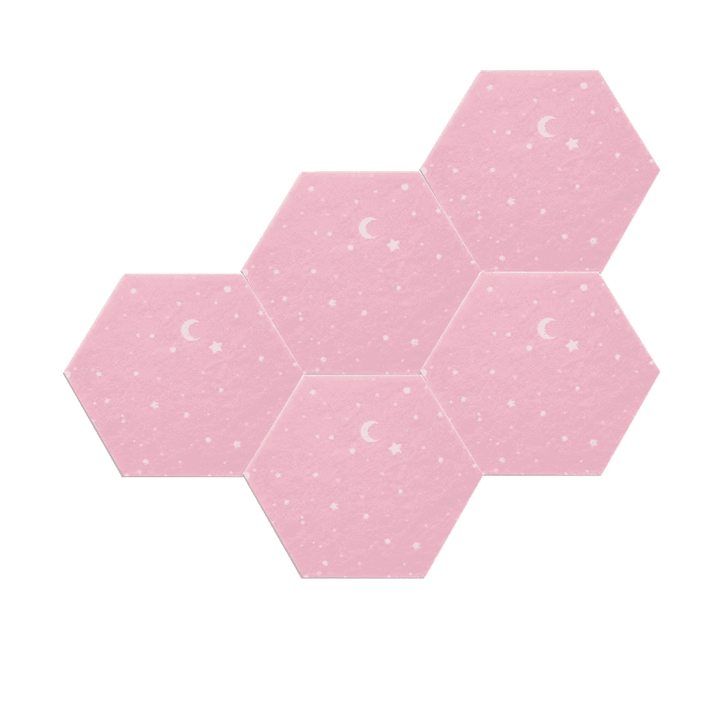 5 Pcs Hexagon Felt Board Tiles Self Adhesive Wall Bulletin With