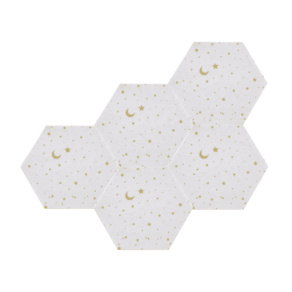 5 Pcs Hexagon Felt Board Tiles Self Adhesive Wall Bulletin With