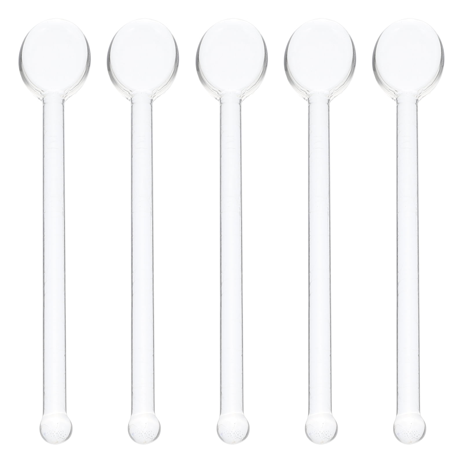 5 Pcs High Borosilicate Spoon Straws Glass Coffee Stirrer Hotel Spoon ...