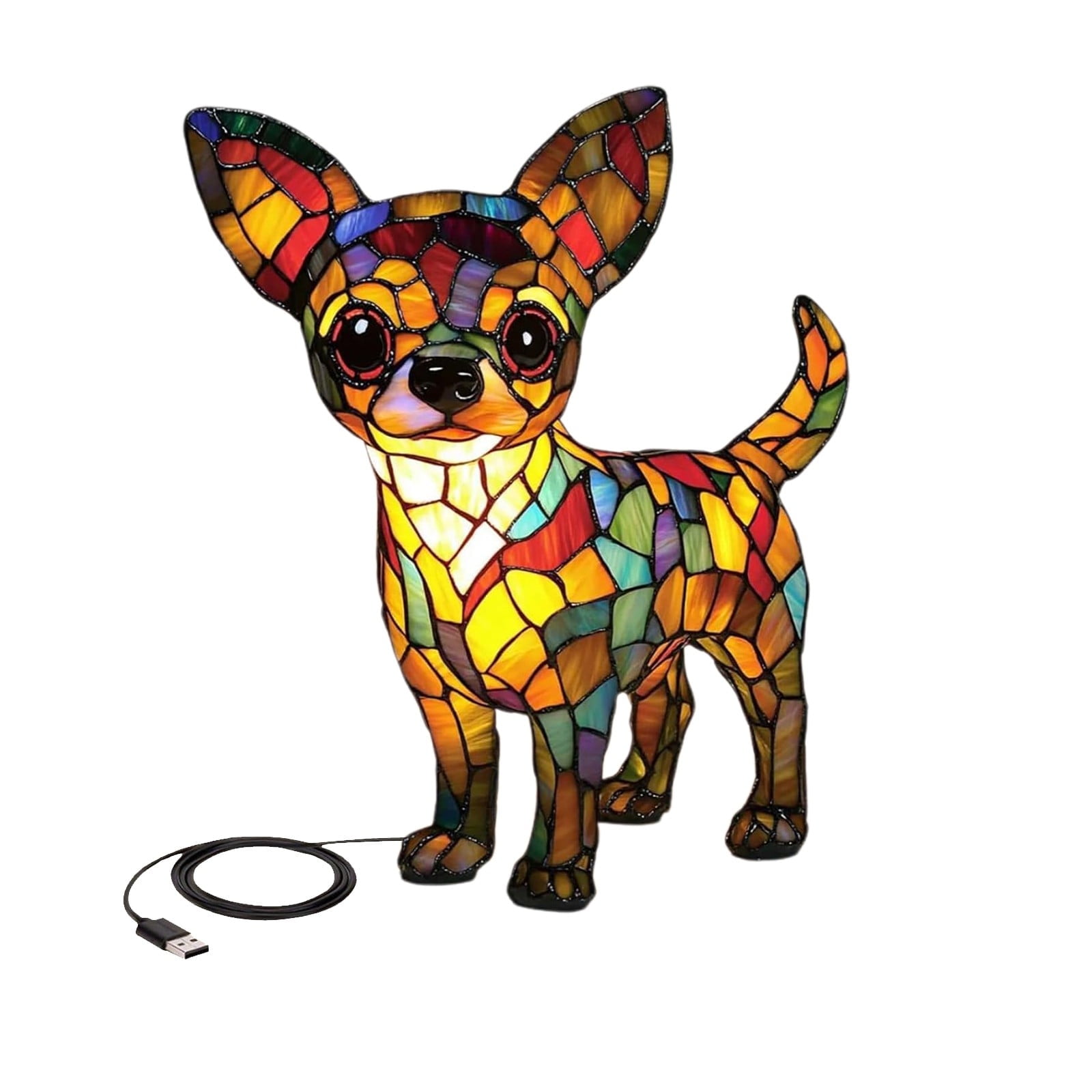 Corgi Lamp and Pug Lamp Dog Series Art Night Light Stained Resin French ...