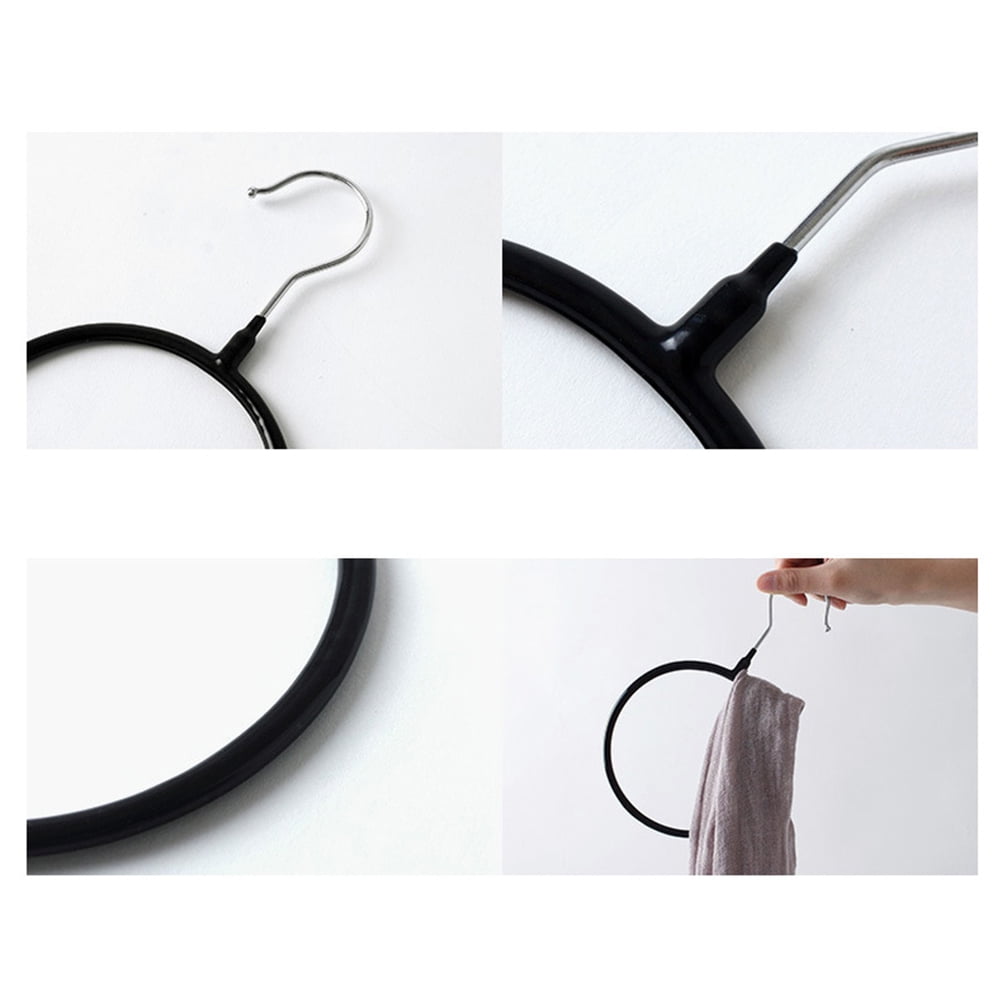 CATIEBYE 5Pcs Stainless Steel Belt Hanger for Closet Black Round Ring ...