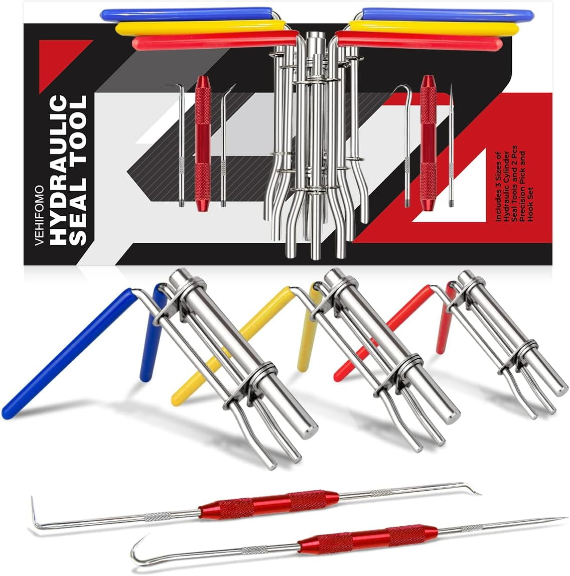 5 Pcs Hydraulic Seal Installation Tool Kit, Hydraulic Cylinder Piston ...