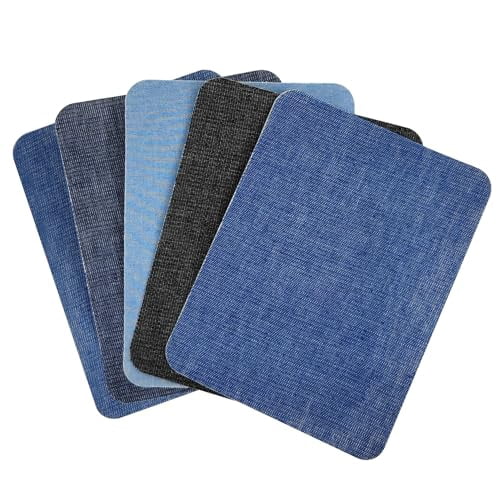 5 Pcs Iron on Patches for Jeans 3.7 x 5 Inch 5 Colors Iron-on Repair ...