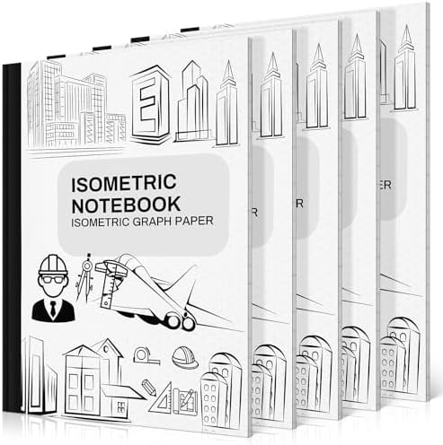 5 Pcs Isometric Graph Paper Notebook 8.5" x 11" Graph Paper 200 Sheets ...