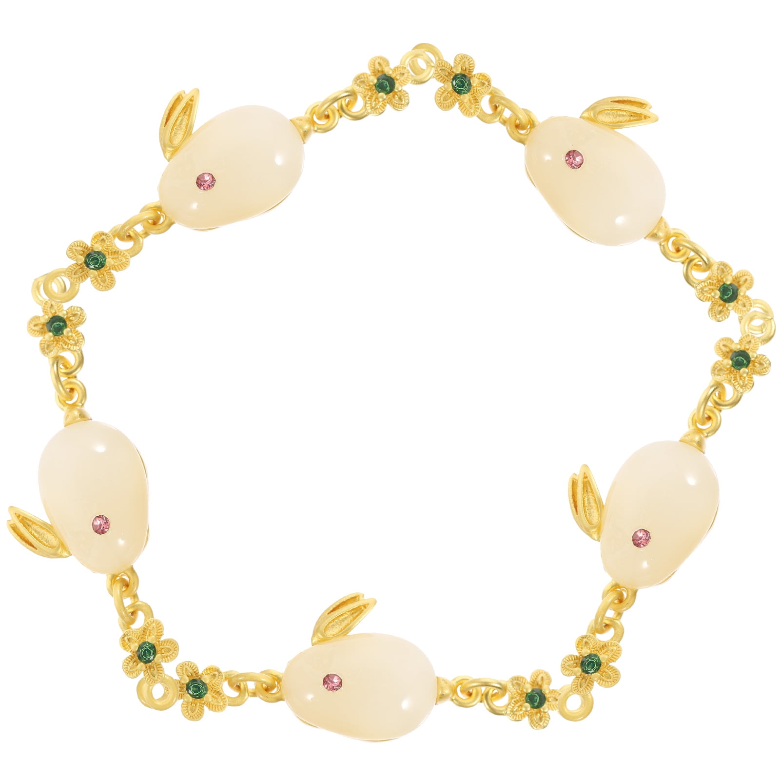 5 Pcs Jade Rabbit Pendant Earrings Necklace Christmas Supplies Bunny ...