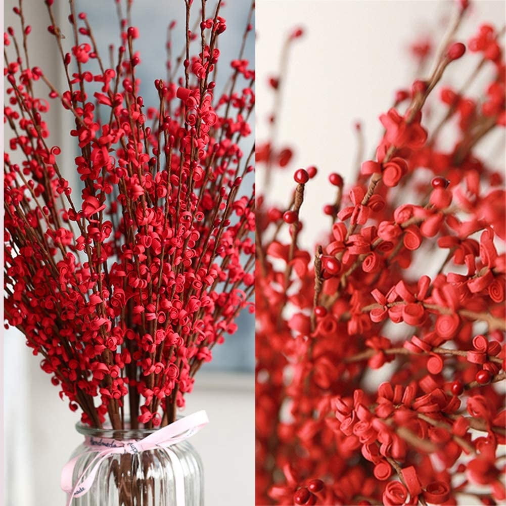 5 Pcs Jasmine Flowers Artificial Red Flowers 29.5" Long Stems Spring ...