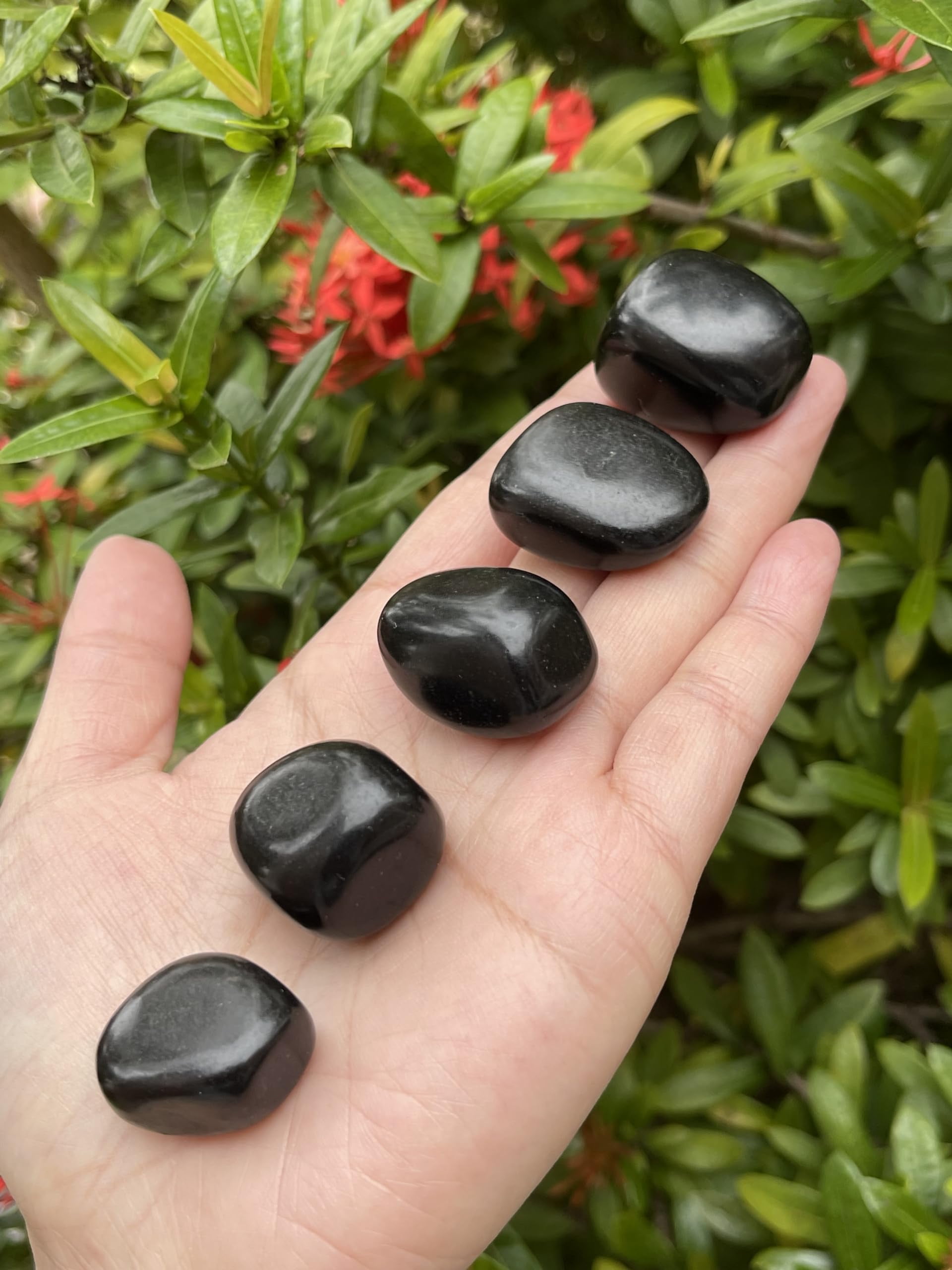 5 Pcs Jet Tumbled Stones, Polished Jet Gemstone, Jet Healing Crystals ...
