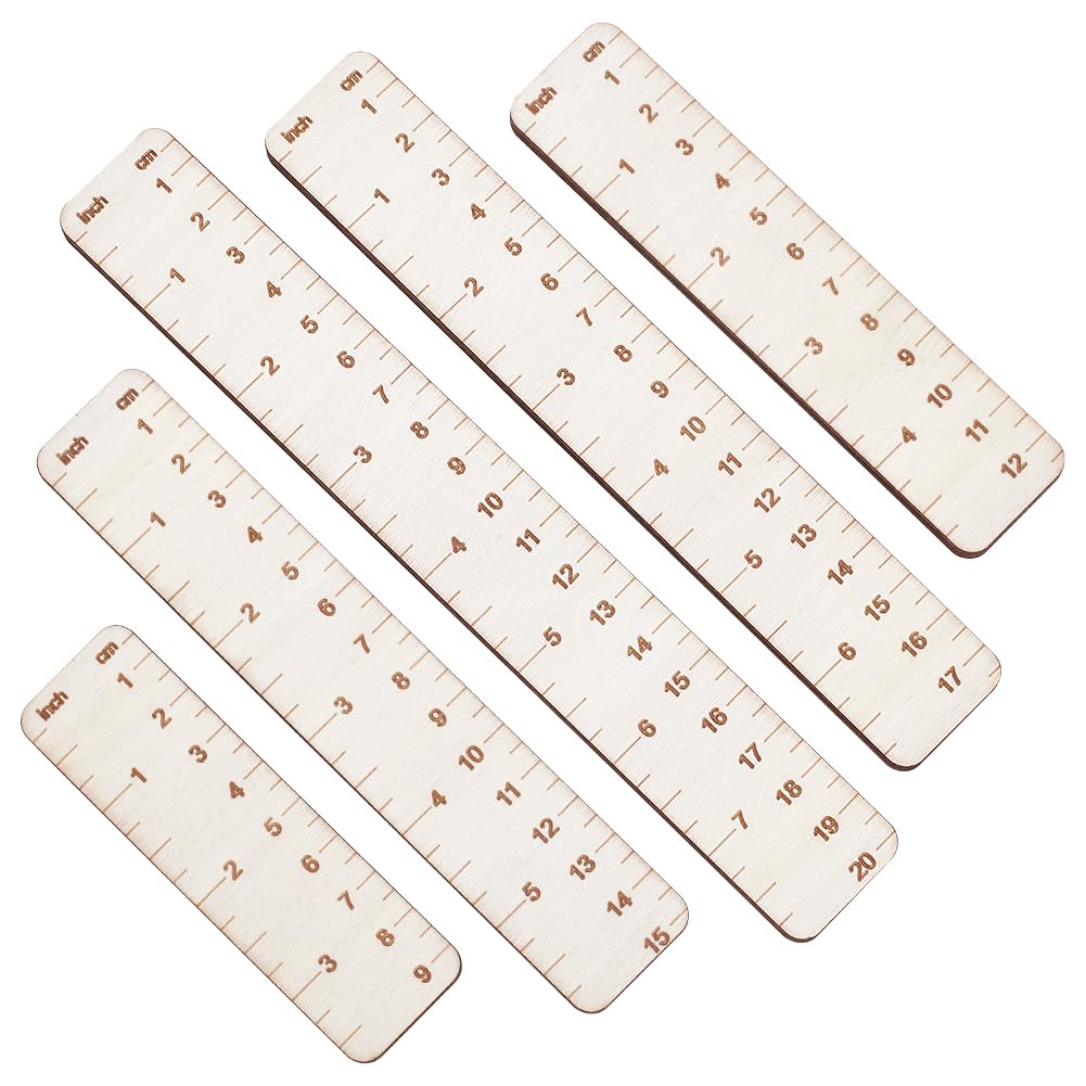 5 Pcs Jewelry Rulers of Different Lengths White Wooden Jewelry Ruler ...