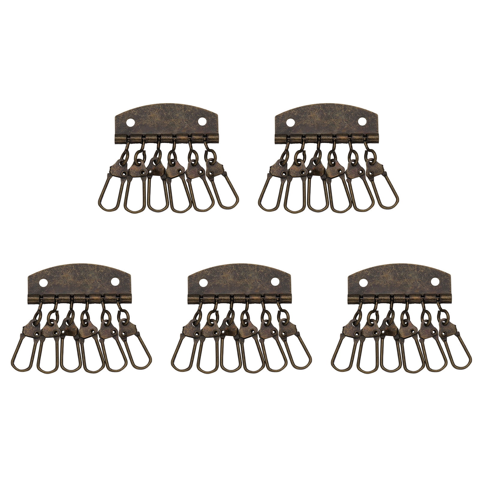 5 Pcs Keyring Organizers Key Row Key Holders with 4/6 Snapped Hooks ...