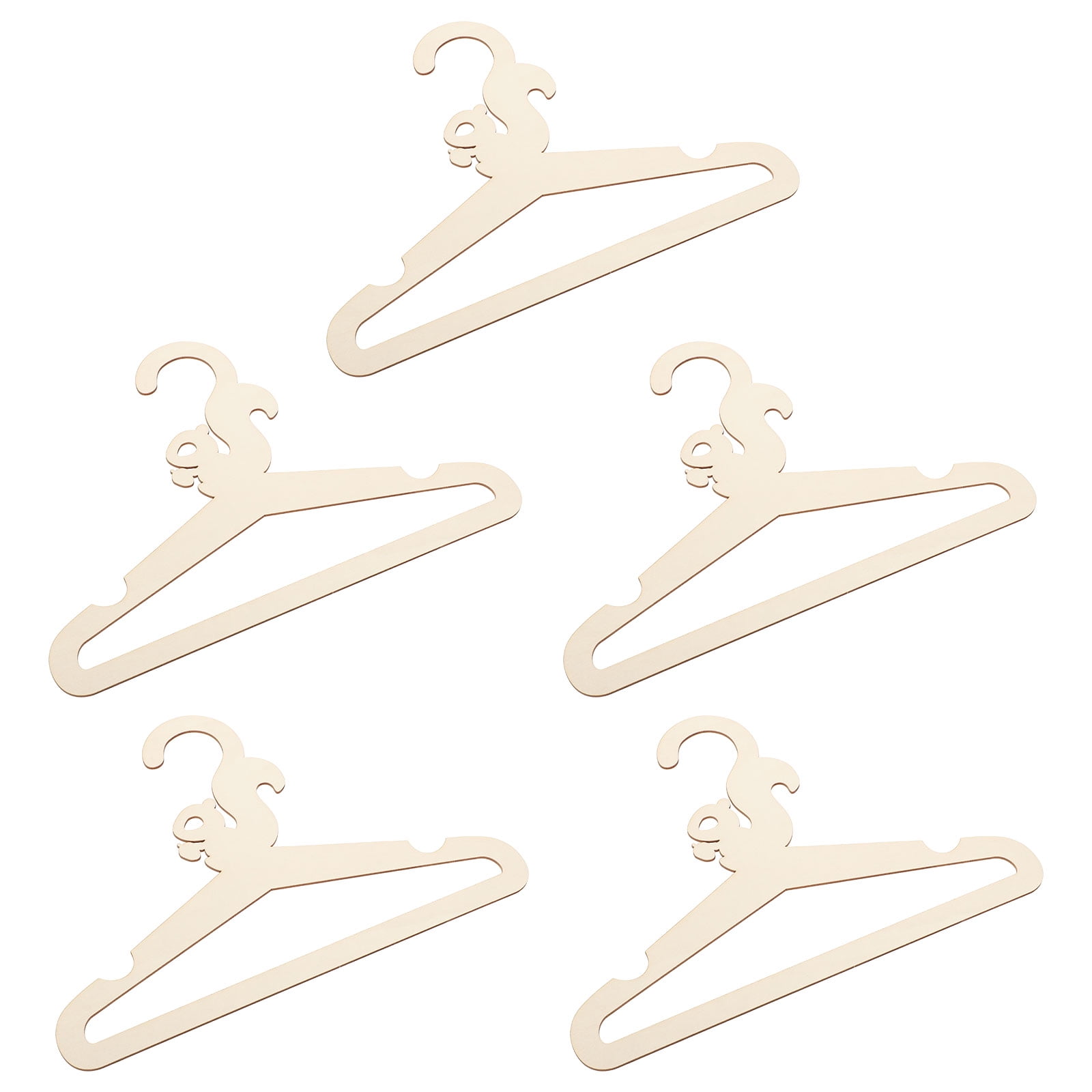5 Pcs Kids Wooden Hangers Pants Cartoon Animal Squirrel Shaped Clothes ...