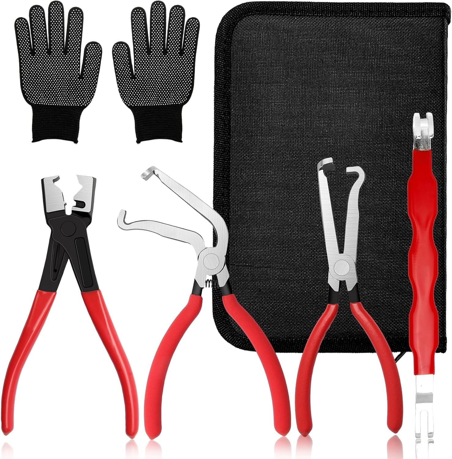 5-Pcs Kit Electrical Disconnect Pliers Set w/Gloves - Auto Connector ...