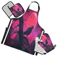5 Pcs Kitchen Set Heat Resistant Oven Mitts and Non-Slip Pot Holders ...
