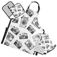 5 Pcs Kitchen Set Heat Resistant Oven Mitts and Non-Slip Pot Holders ...