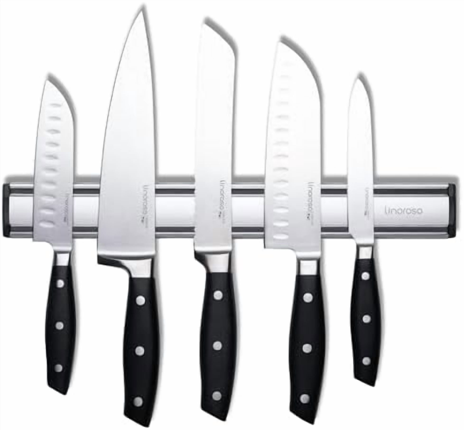 5 Pcs Knife Set with Magnetic Knife Strip, Sharp High Carbon Stainless ...
