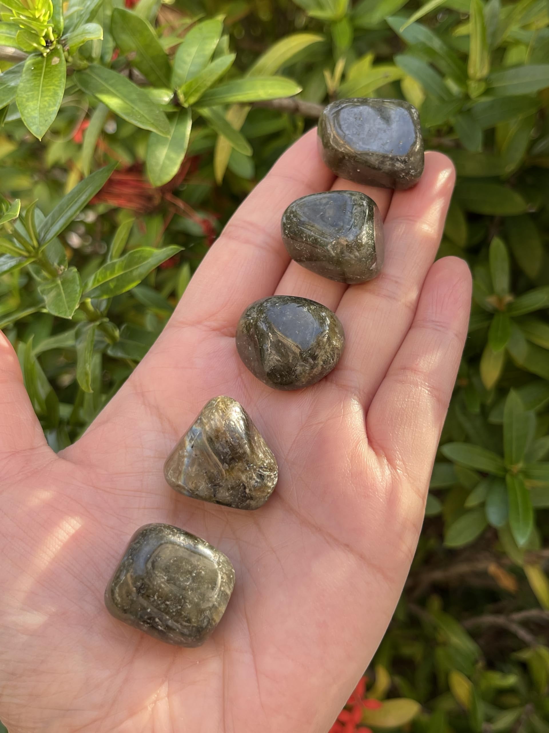 5 Pcs Labradorite Tumbled Stones, Polished Labradorite Gemstone ...