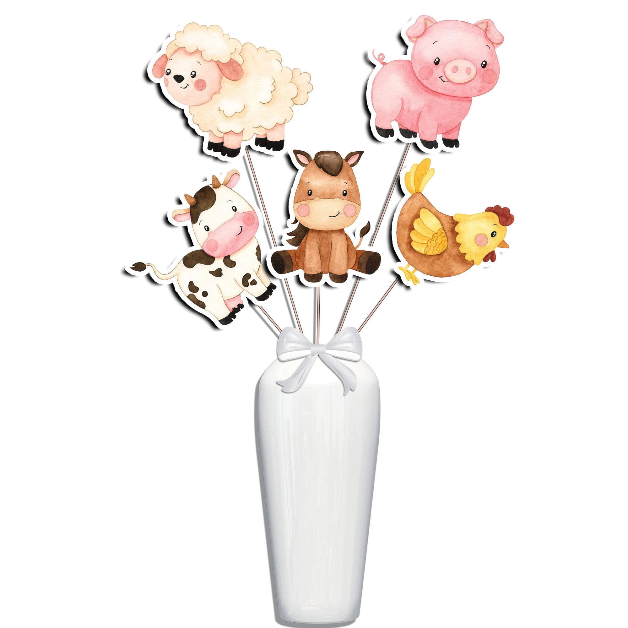 5 Pcs Large Farm Animals Centerpieces | Farm Animals Baby Shower ...