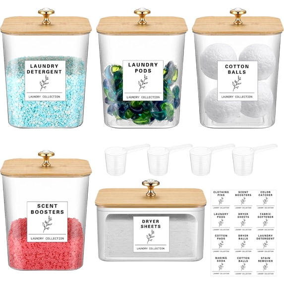 5 Pcs Laundry Room Organization Storage Containers 4 Large 3L Laundry ...