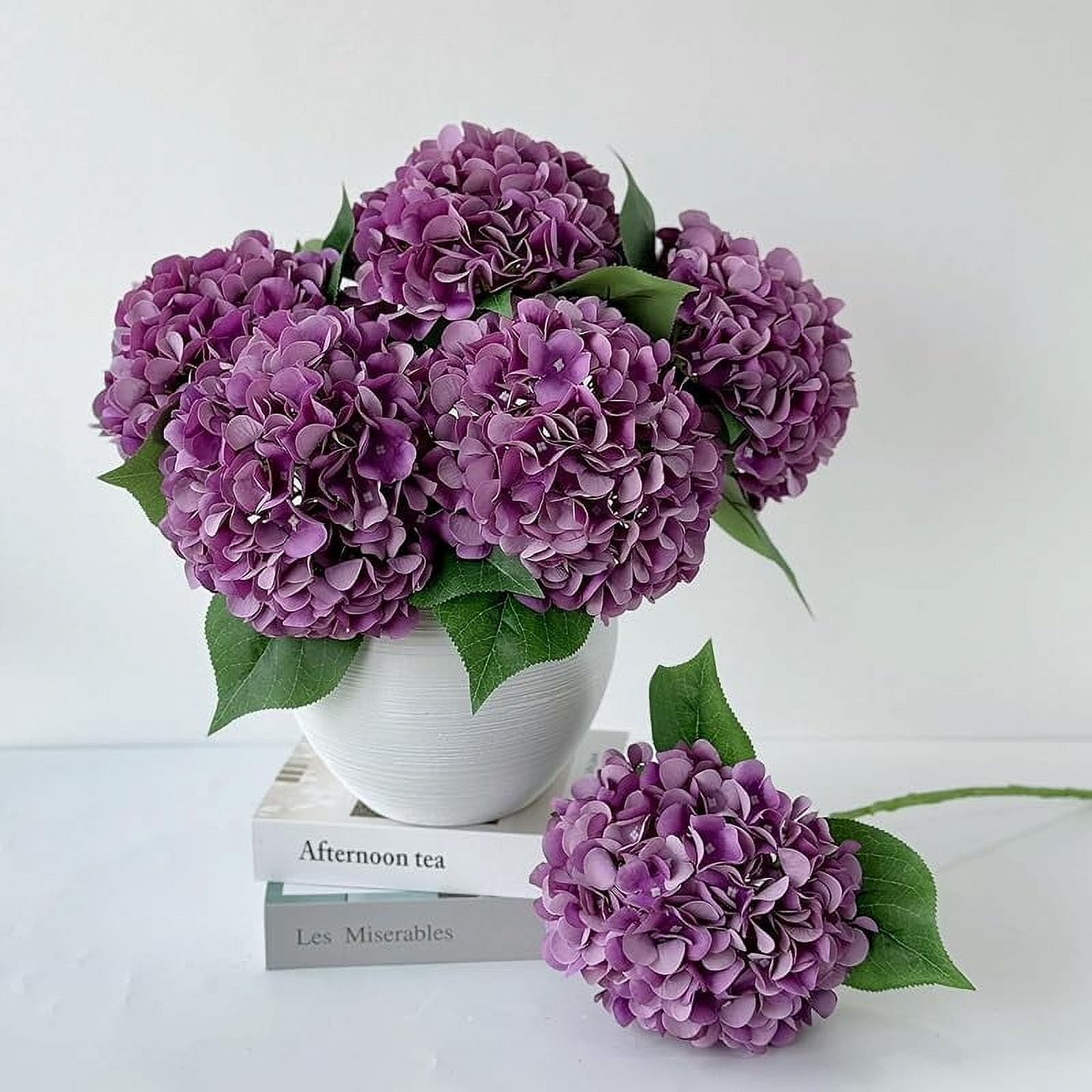 5 Pcs Light Coffee Silk Hydrangeas Aritificial Flower Boho Hydrangeas ...