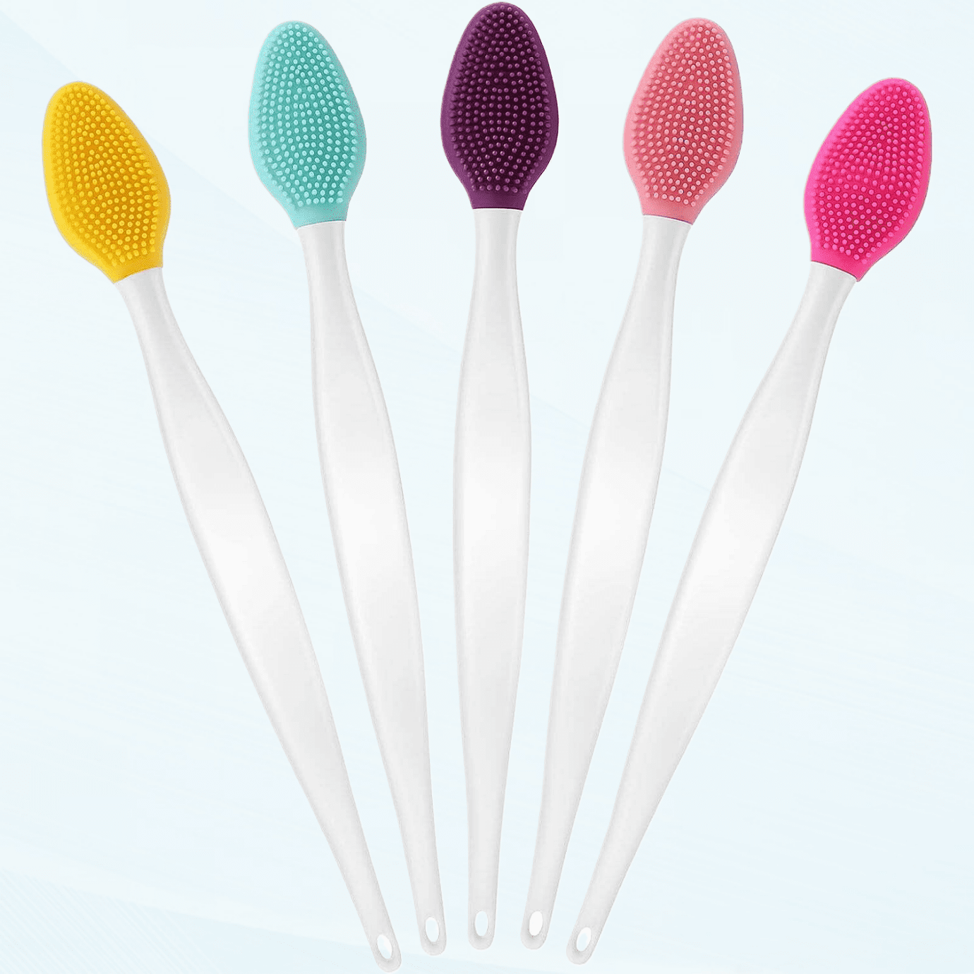 5 Pcs Lip Scrub Brush Double-Sided Silicone Exfoliating Tool Mini Soft Lip Brush Cleaner for Men ...