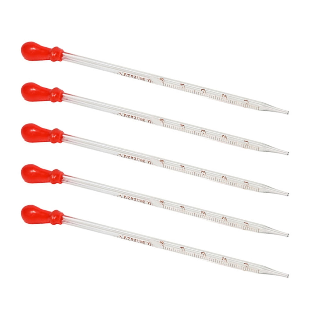 5 Pcs Liquid Pipettes Glass Liquid Dropper 0.5ml, 1ml, 2ml, 3ml, 5ml ...