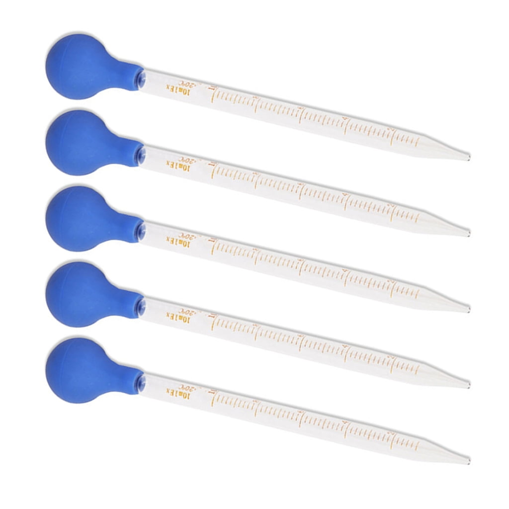 5 Pcs Liquid Pipettes Glass Scale Graduated Pipette Transparent Glass ...