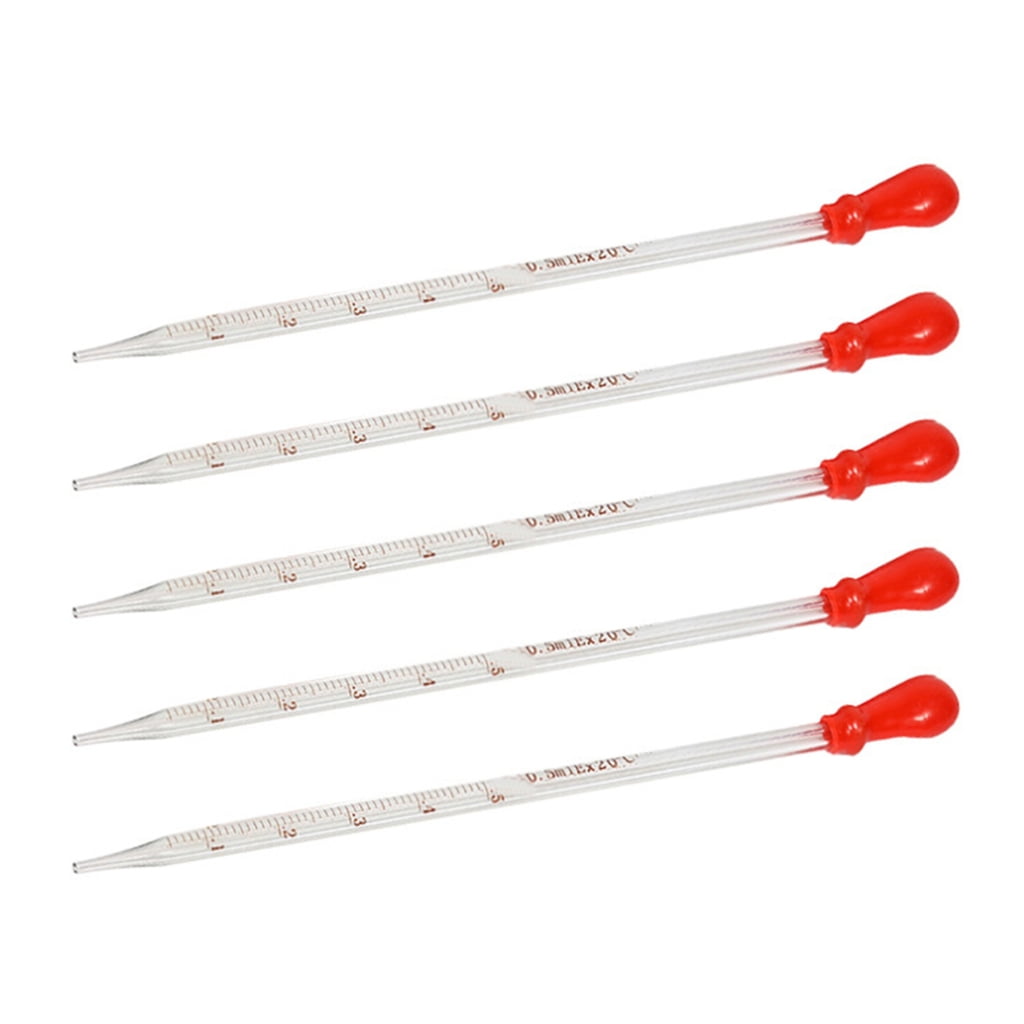 5 Pcs Liquid Pipettes Glass Scale Graduated Pipette Transparent Glass ...