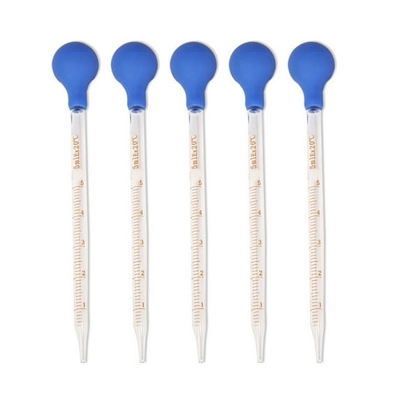 5 Pcs Liquid Pipettes Glass Scale Graduated Pipette Transparent Glass ...