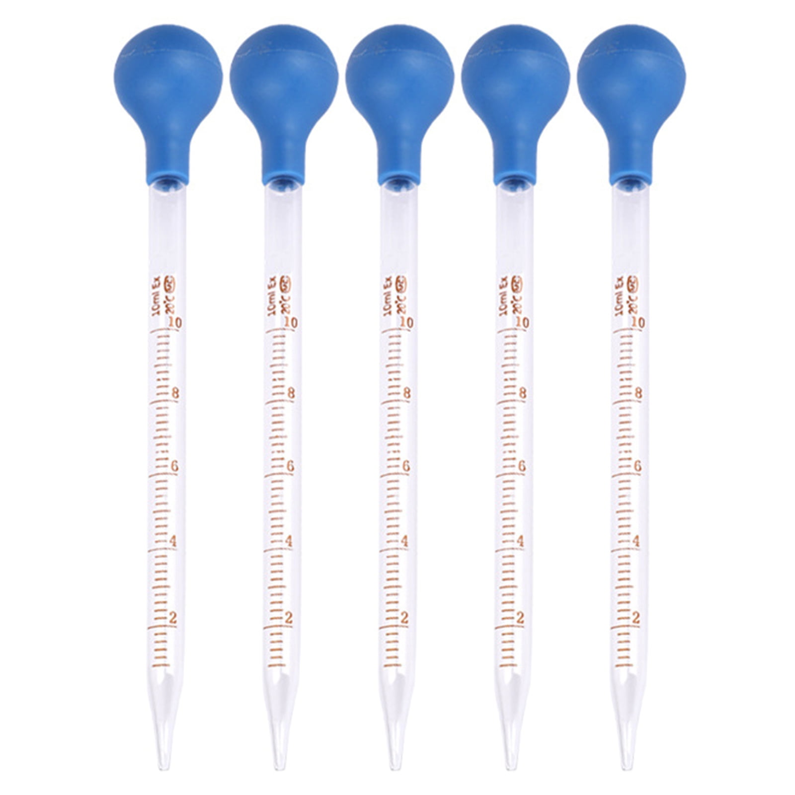 5 Pcs Liquid Pipettes Glass Scale Graduated Pipette Transparent Glass ...