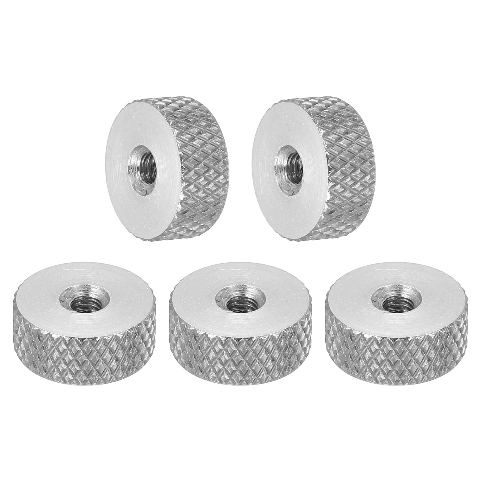 5 Pcs M3 Flat Knurled Thumb Nuts, 304 Stainless Steel Flat Head Diamond ...
