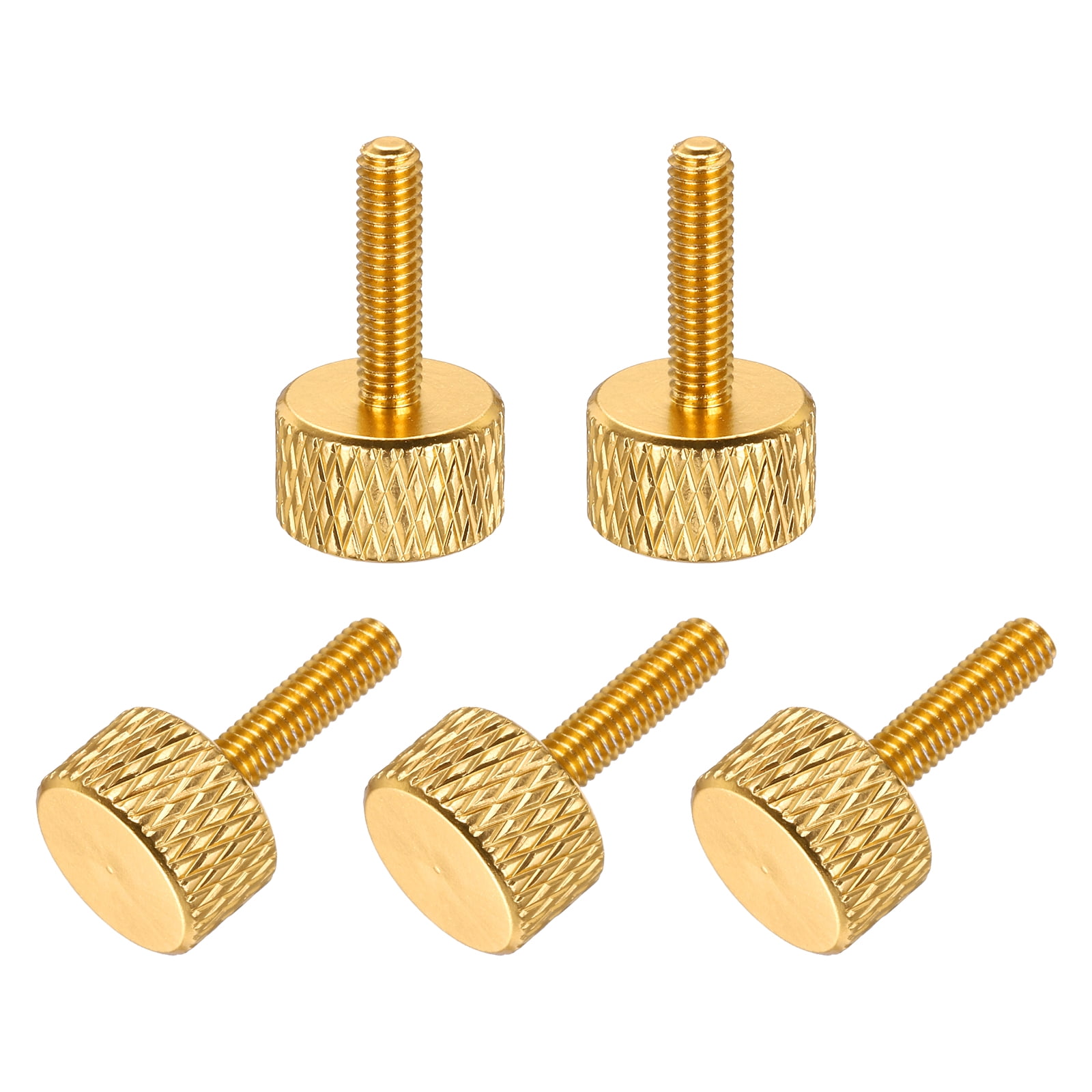 5 Pcs M3x12mm Flat Head Knurled Thumb Screws for Graphics Card, Gold ...