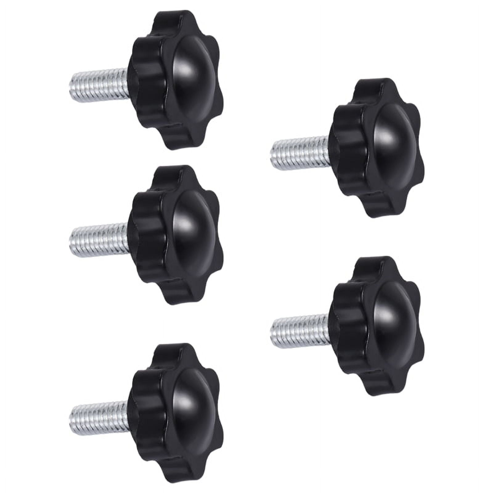 5 Pcs M6 x 15mm Male Thread 25mm Hex Shaped Clamping Knob Black 3237 - Walmart.com