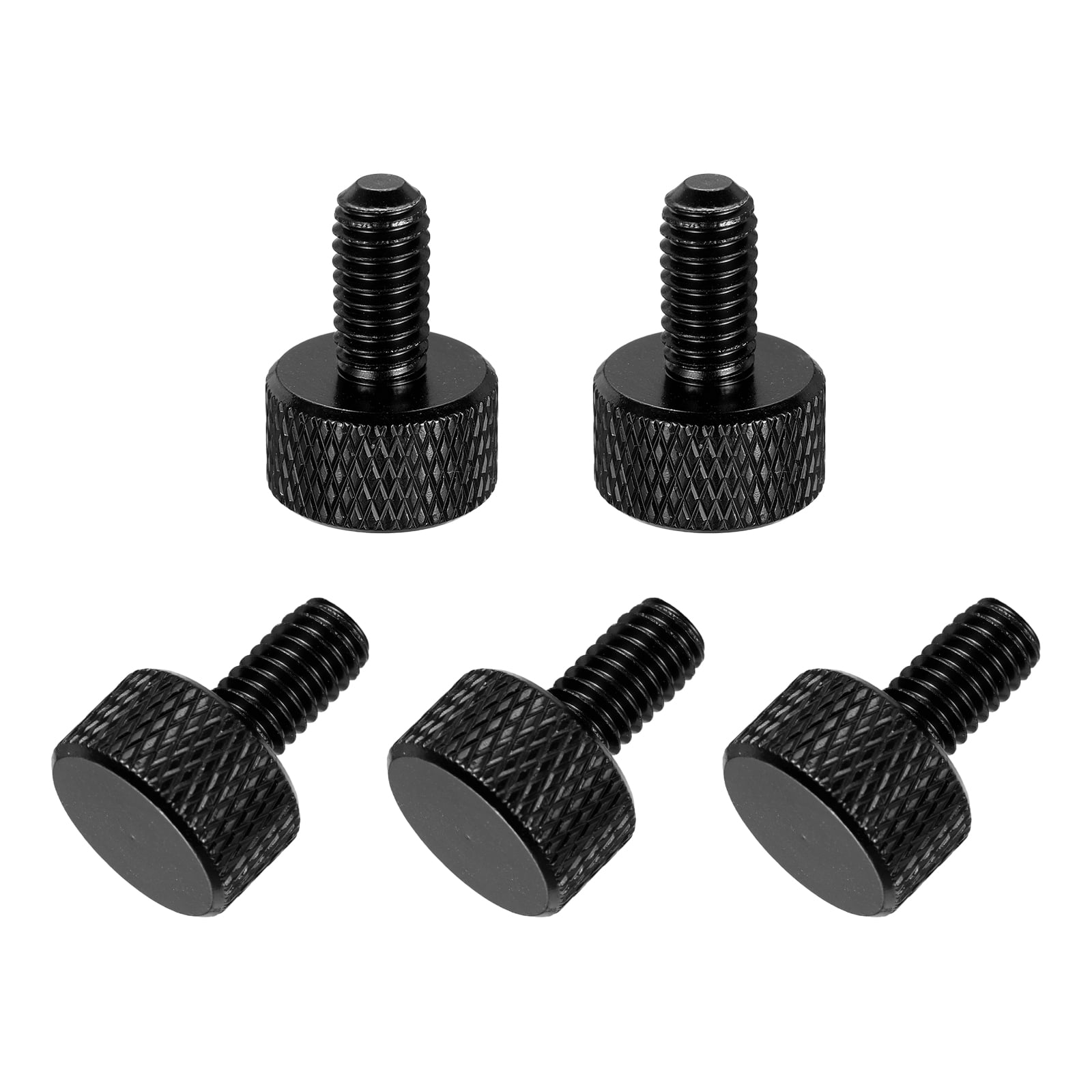 5 Pcs M6x12mm Flat Head Knurled Thumb Screws for Graphics Card, Black ...