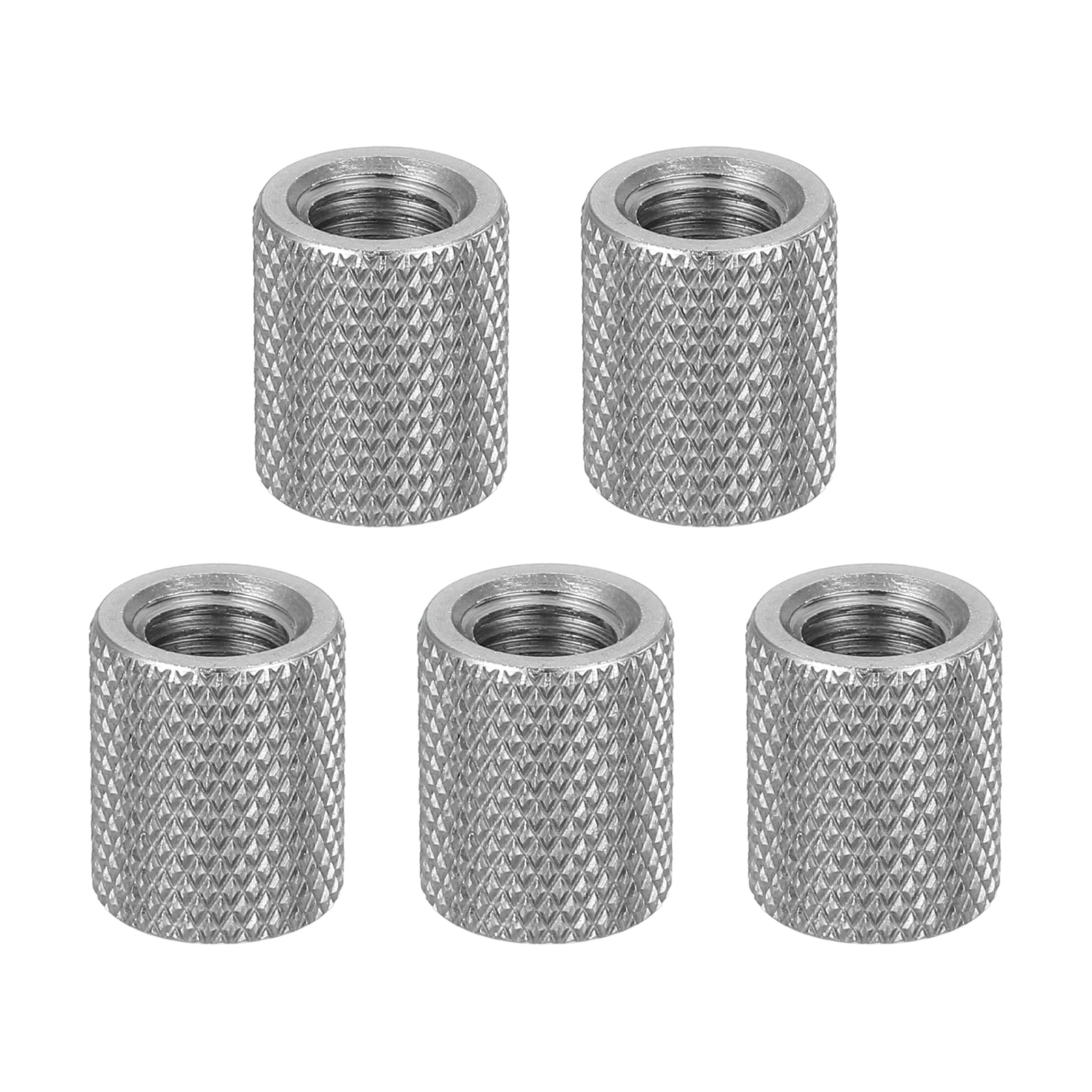 5 Pcs M8 Flat Knurled Thumb Nuts, 304 Stainless Steel Flat Head Diamond ...