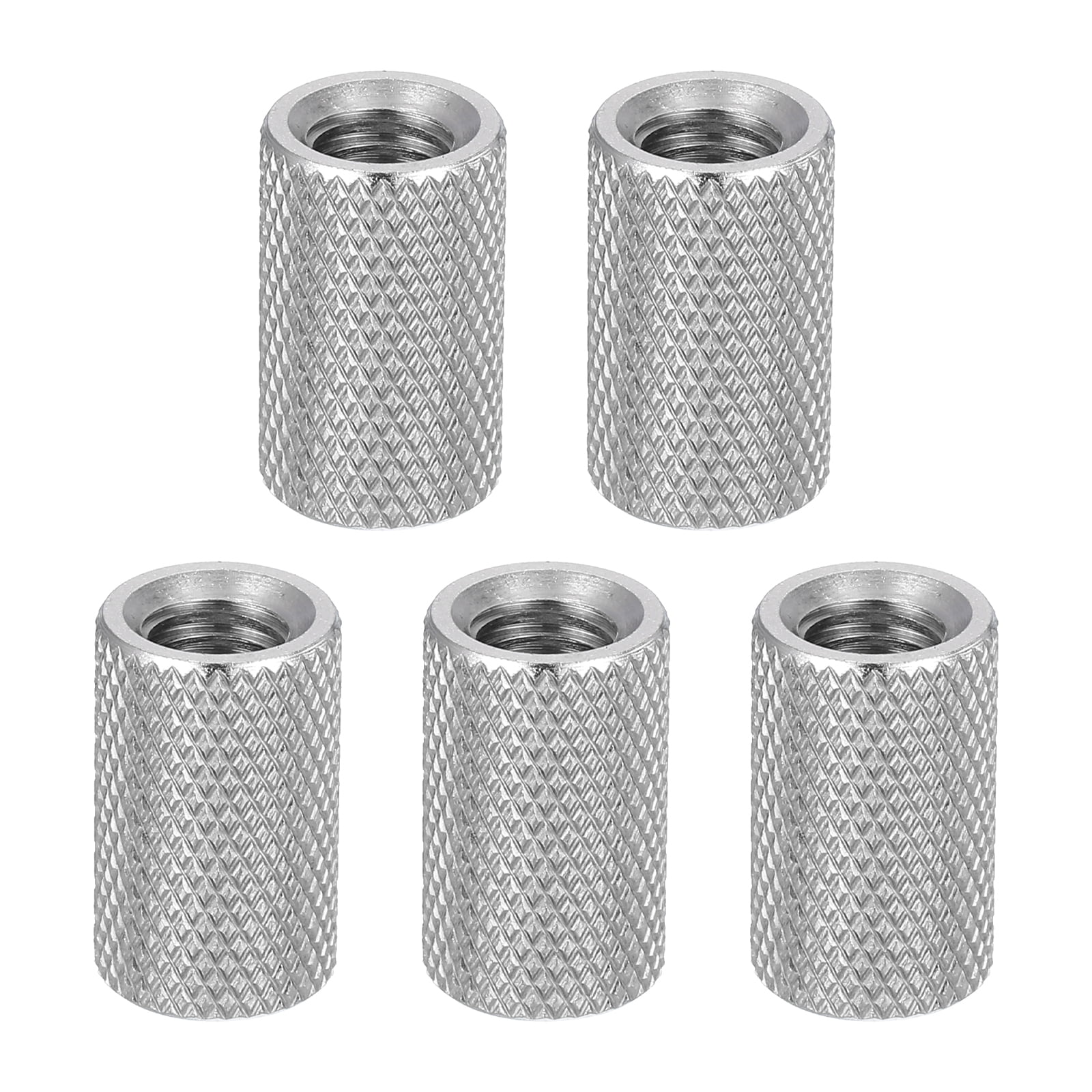 5 Pcs M8 Flat Knurled Thumb Nuts, 304 Stainless Steel Flat Head Diamond ...