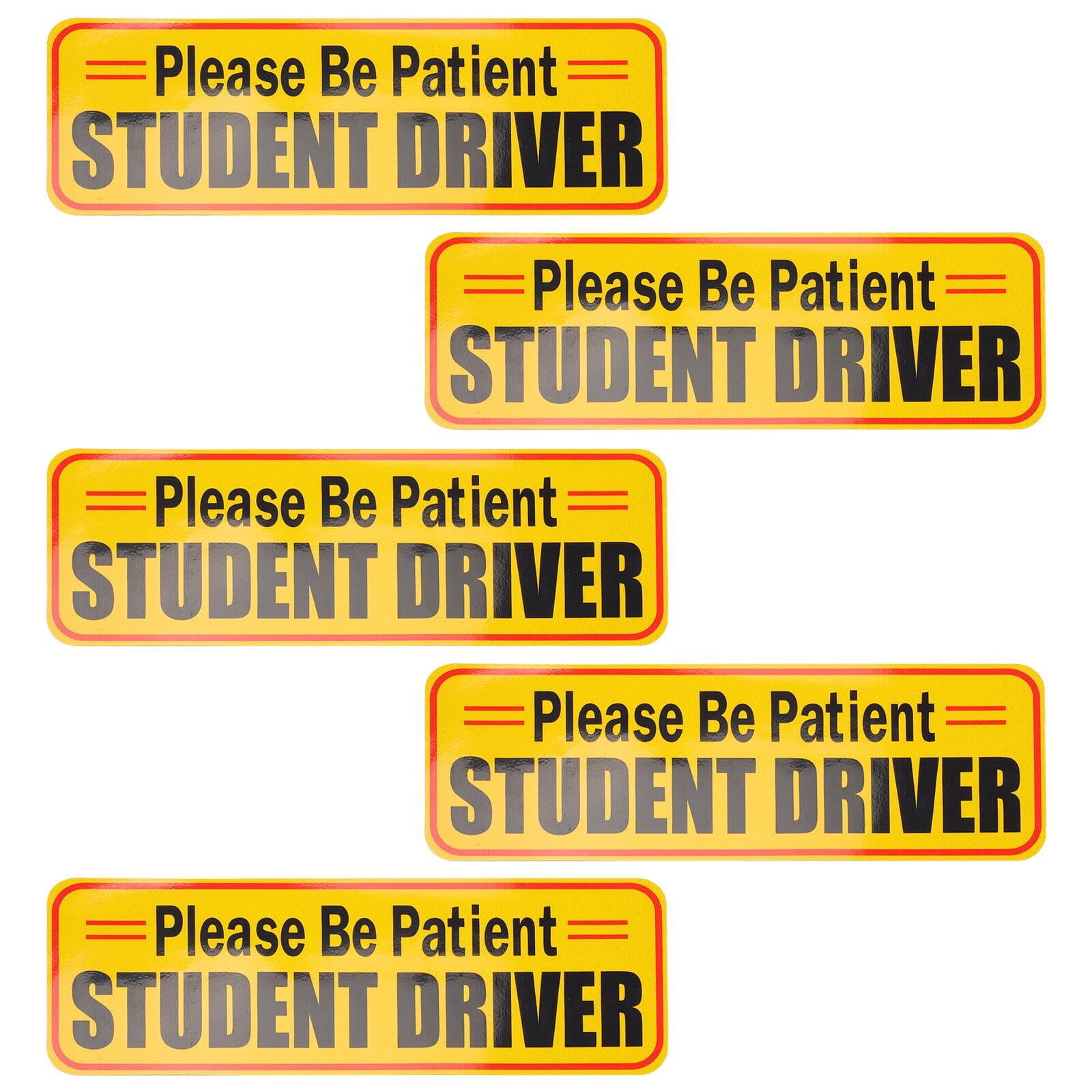 5 Pcs Magnetic Reflective Car Stickers New Driver for Student Signs ...