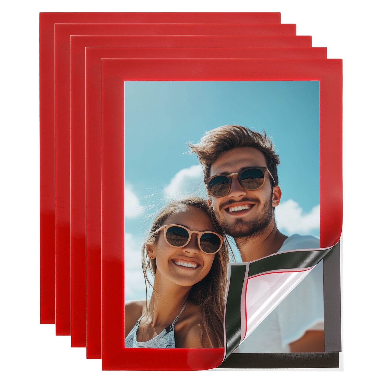 5 Pcs Magnetic Sign Holder, 5" x 7" Self-Adhesive Magnetic Wall Signs ...