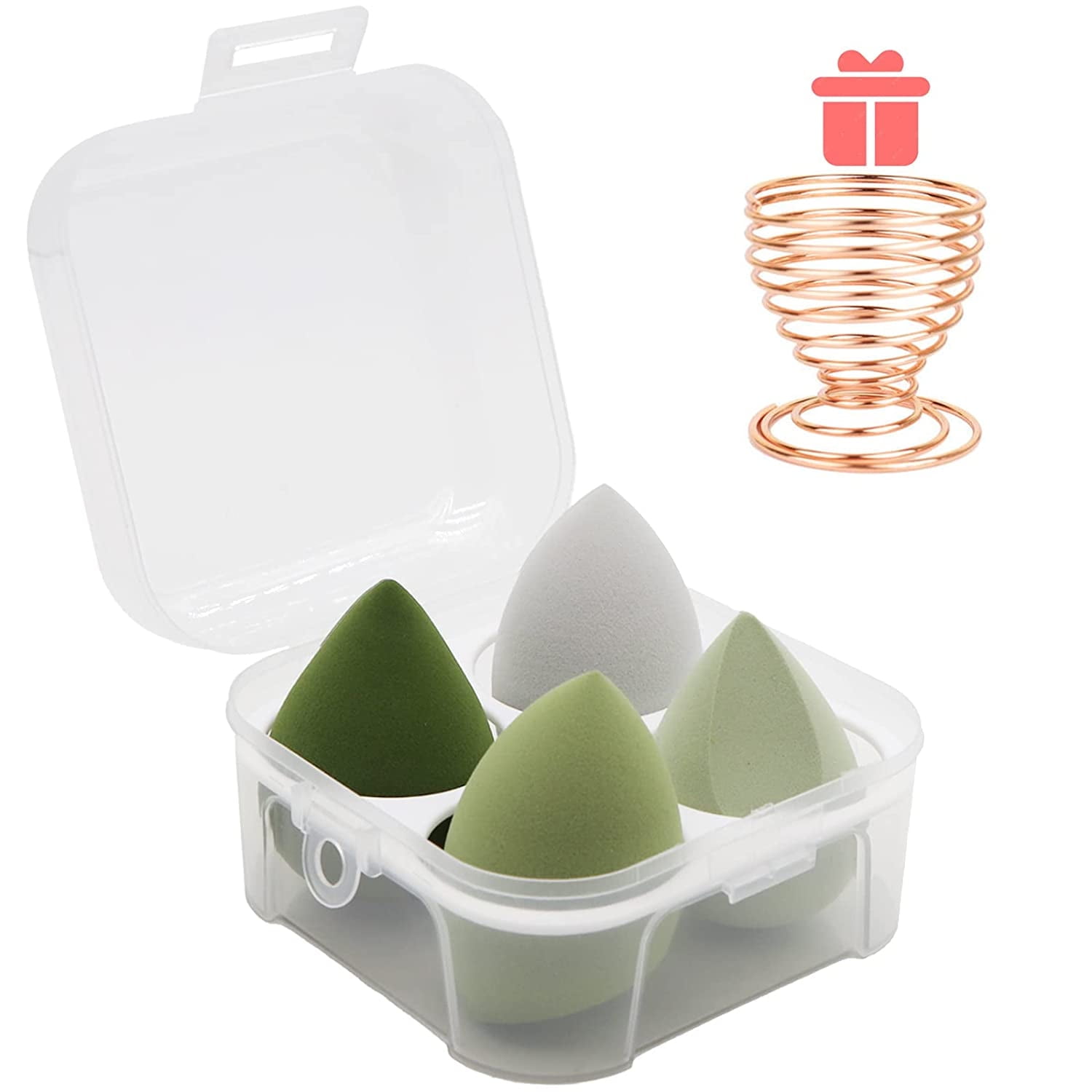 5-Piece Makeup Sponge Set with Holder and Case, Blending Sponges for ...