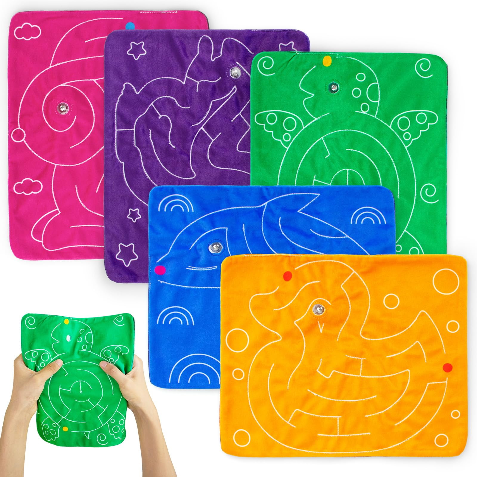 5 Pcs Marble Maze Mat Sensory Fidget Stress Relief Toys For Autism Kids ...