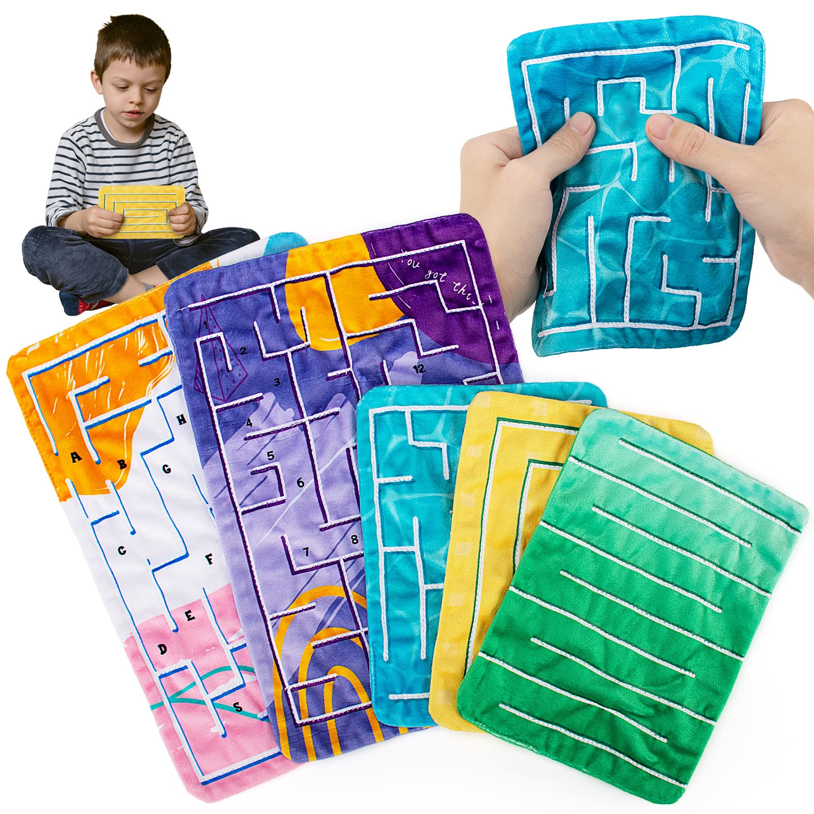 5 Pcs Marble Maze Mat Sensory Fidget Stress Relief Toys,Sensory Mat ...