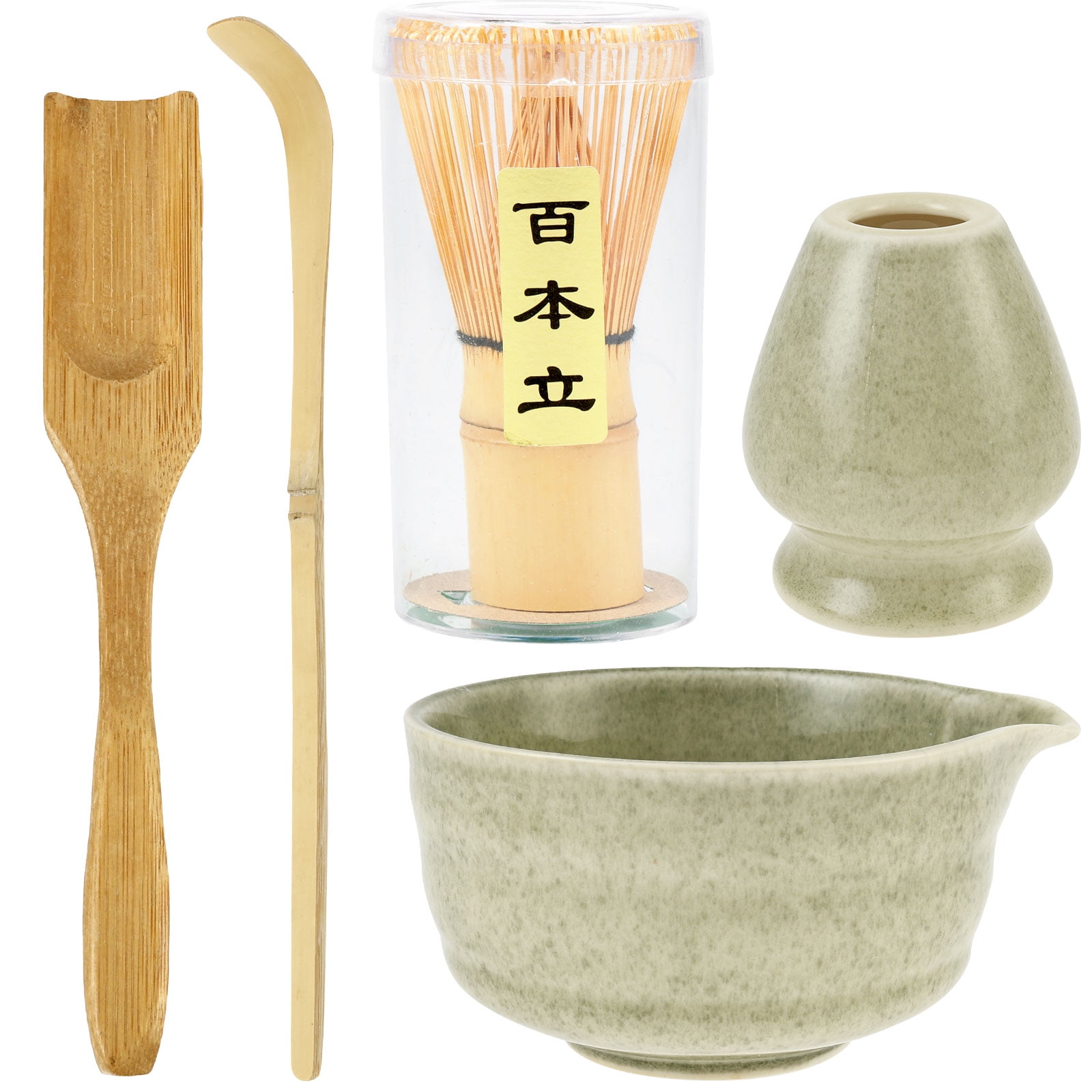 5 Pcs Matcha Set Includes Matcha Bowl with Spout Matcha Whisk Holder ...