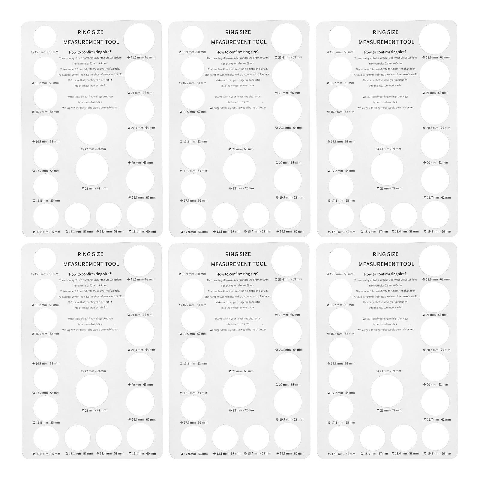 5 Pcs Measuring Card Board Wedding Cardboard Sizer Pliers Paper The ...