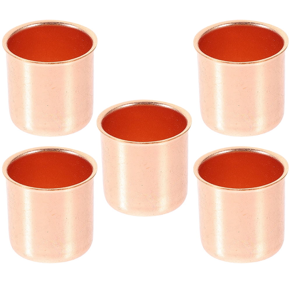 5 Pcs Metal Candle Cup Menorah Cups Tea Light Holder Home Decor Glass ...