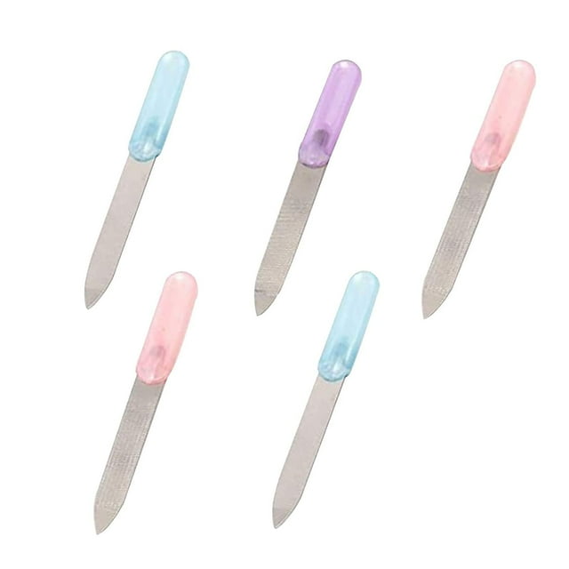 5 Pcs Metal Double Sided Nail File Stainless Steel Finger Nail Filer ...