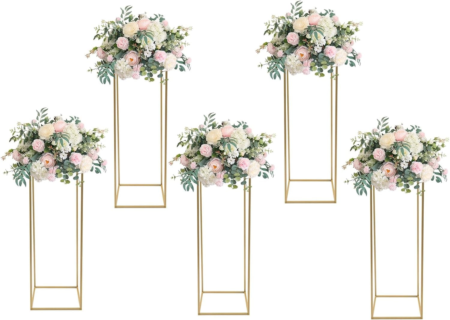 5 Pcs Metal Flower Stand for Wedding Centerpieces Stand Column Vases ...
