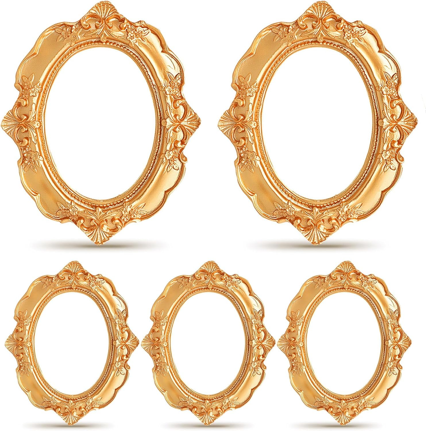 5 Pcs Mini Gold Frames Set Vintage Resin Picture Frames Small Baroque ...