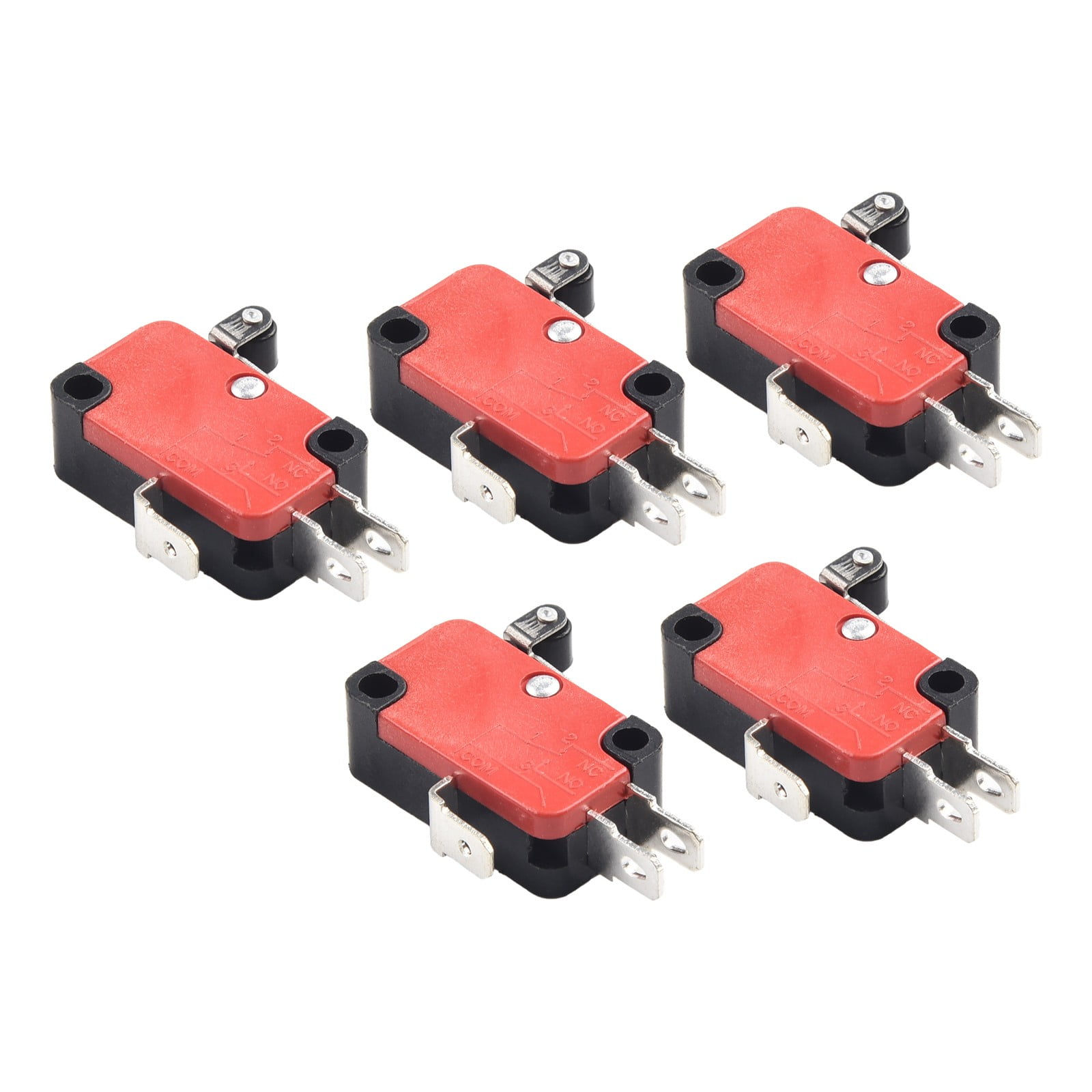 5 Pcs Miniature Limit Switches V-155-1C25 250N 15A Momentary Travel Switch Self-reset 1NO 1NC 3 ...