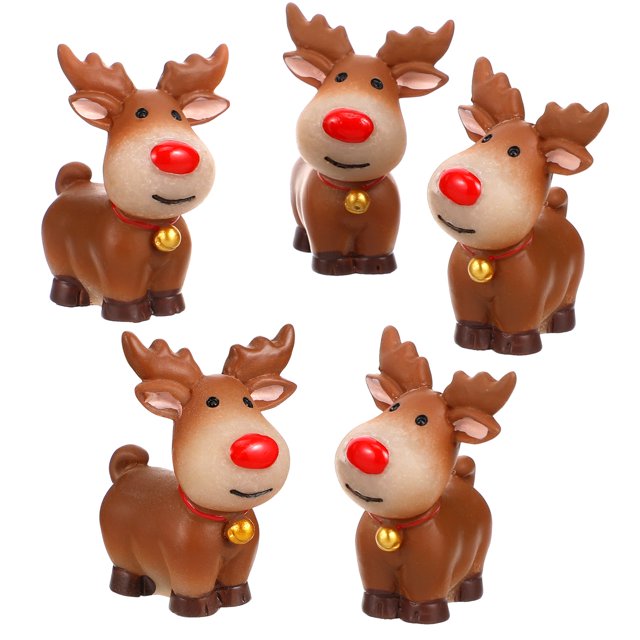 5 Pcs Miniature Reindeer Woodland Animals Christmas Delicate Design ...