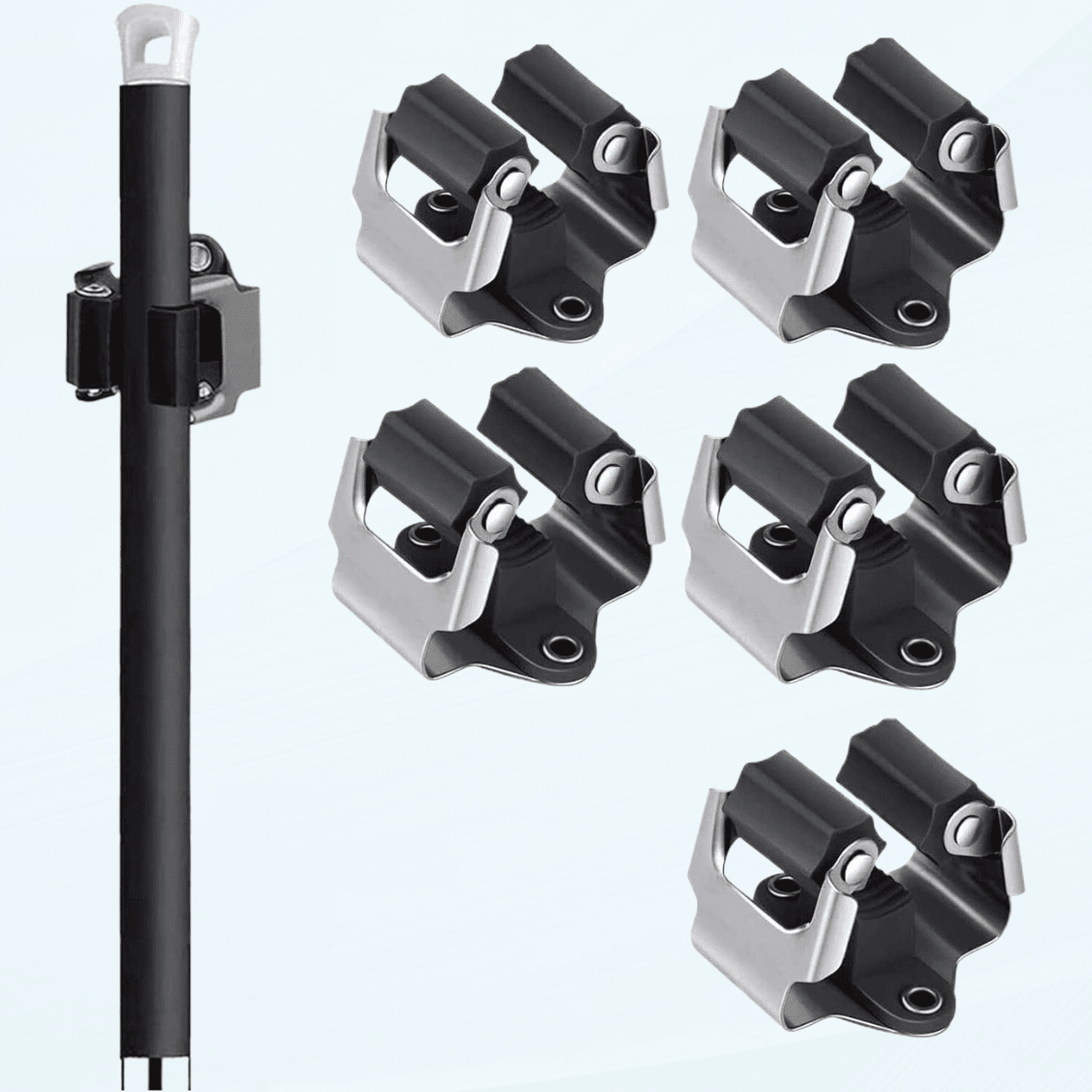 5 Pcs Mop Broom Holder, Heavy Duty Wall Racks, Garage Storage Wall ...