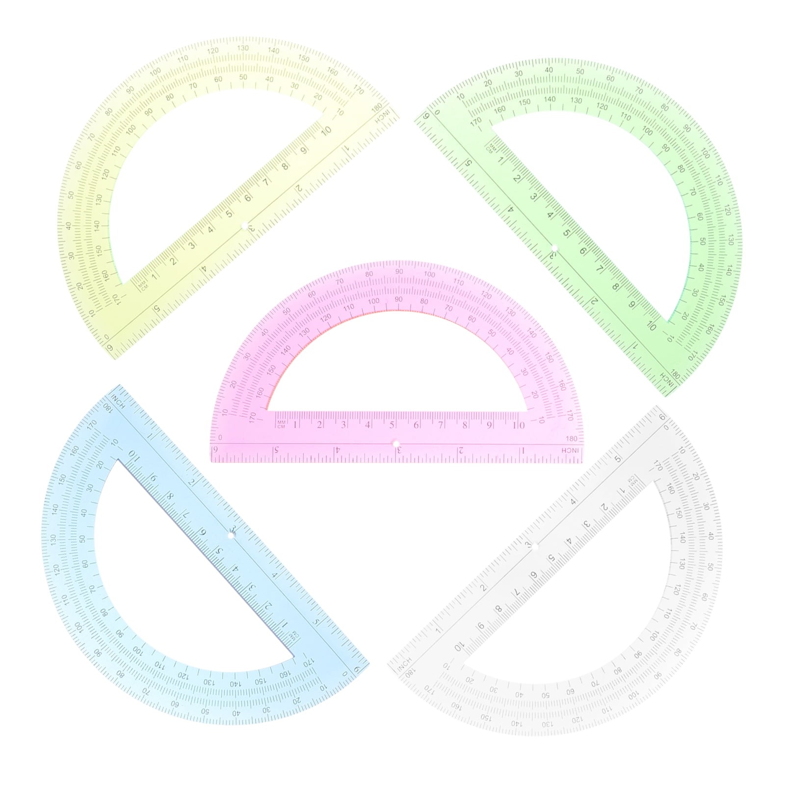 5 Pcs Multi-functional Portable Small Protractor Child - Walmart.com