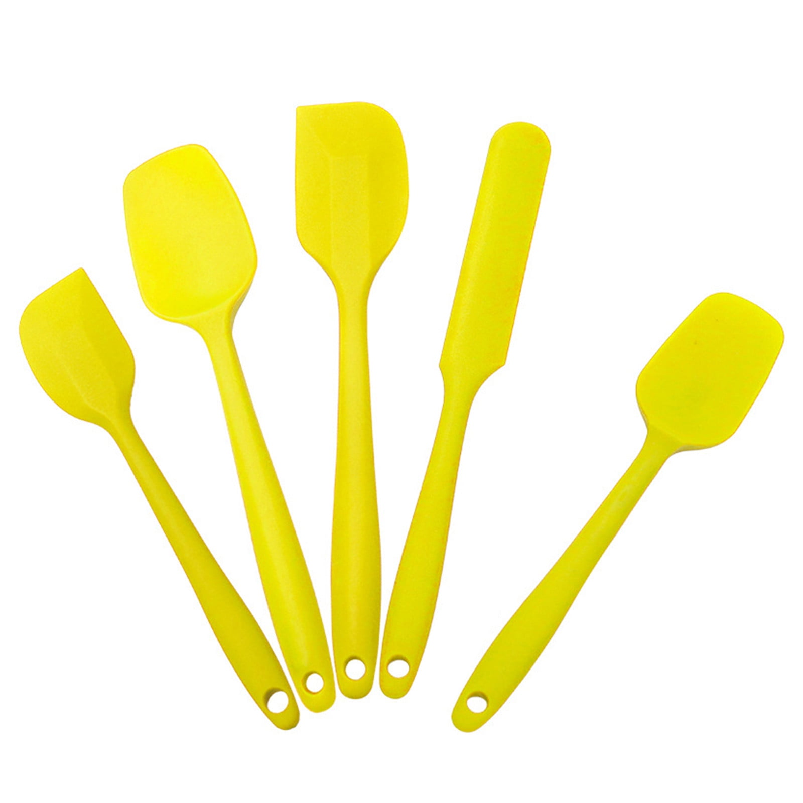 5 Pcs Multicolor Silicone Spatula Set -446°F Heat Resistant Rubber ...